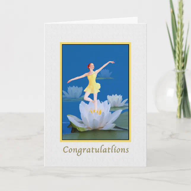Congratulations, Dancing Water Sprite Card | Zazzle