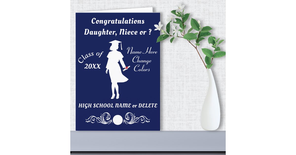 Congratulations, Daughter Graduation Card, Niece, Card | Zazzle