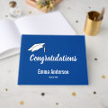 Congratulations Deep Blue and White Graduation Guest Book | Zazzle