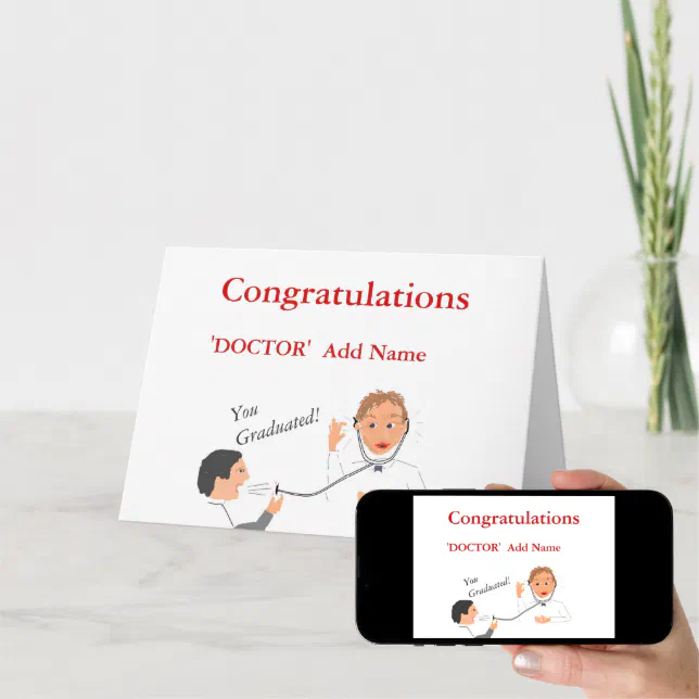 Congratulations Doctor Add Name You Graduated Card Zazzle