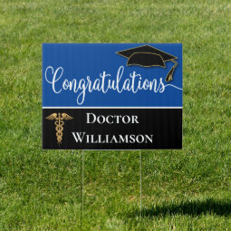 Congratulations Doctor Medical Caduceus Graduation Sign | Zazzle