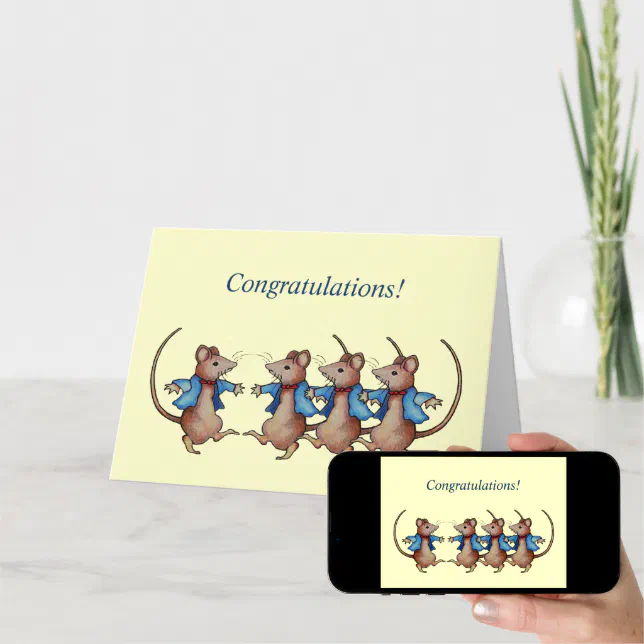 Congratulations: Done Things Your Own Way: Mice Card | Zazzle