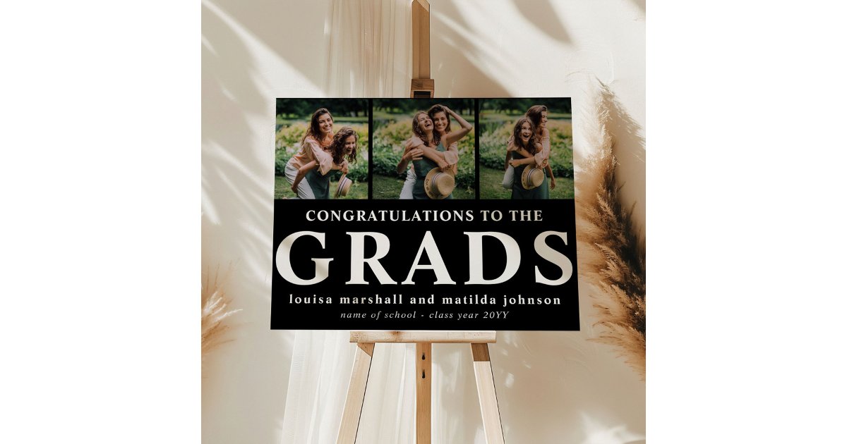 Congratulations Double Graduation Photo Collage Foam Board | Zazzle
