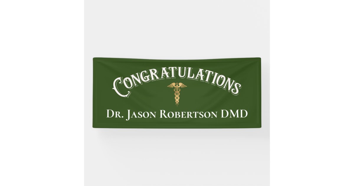 Congratulations Elegant Doctor Medical Graduation Banner | Zazzle