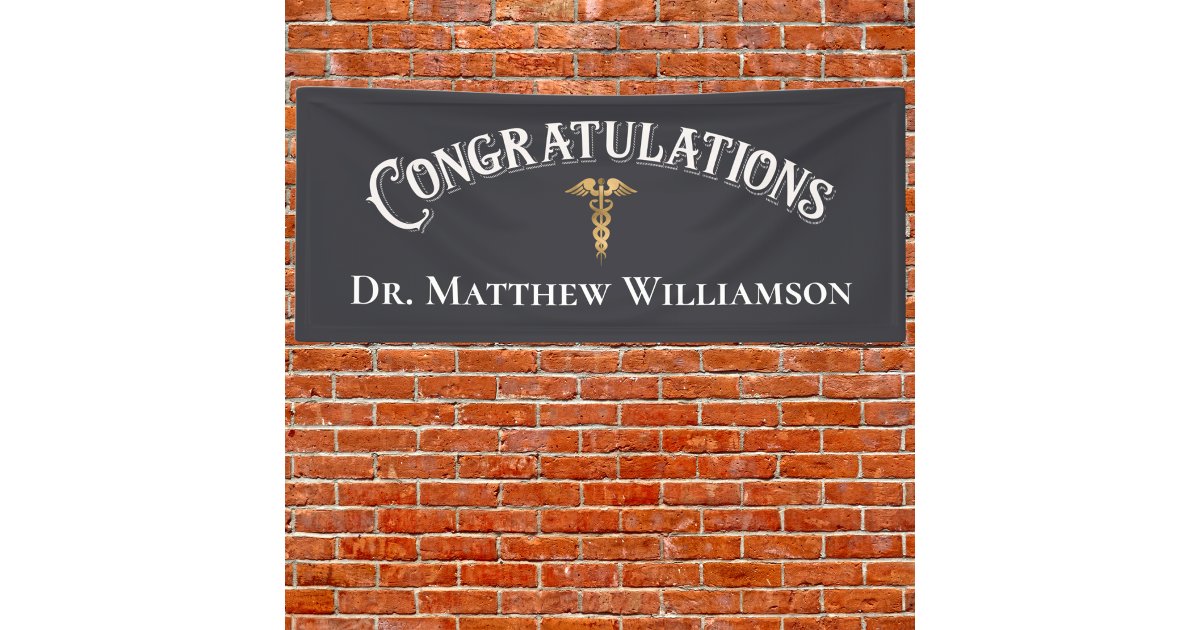 Congratulations Elegant Doctor Medical Graduation Banner | Zazzle