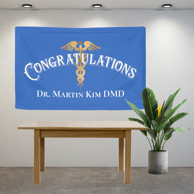 Congratulations Elegant Doctor Medical Graduation Banner | Zazzle