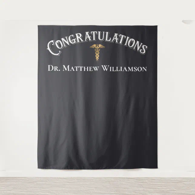 Congratulations Elegant Doctor Medical Graduation Tapestry | Zazzle