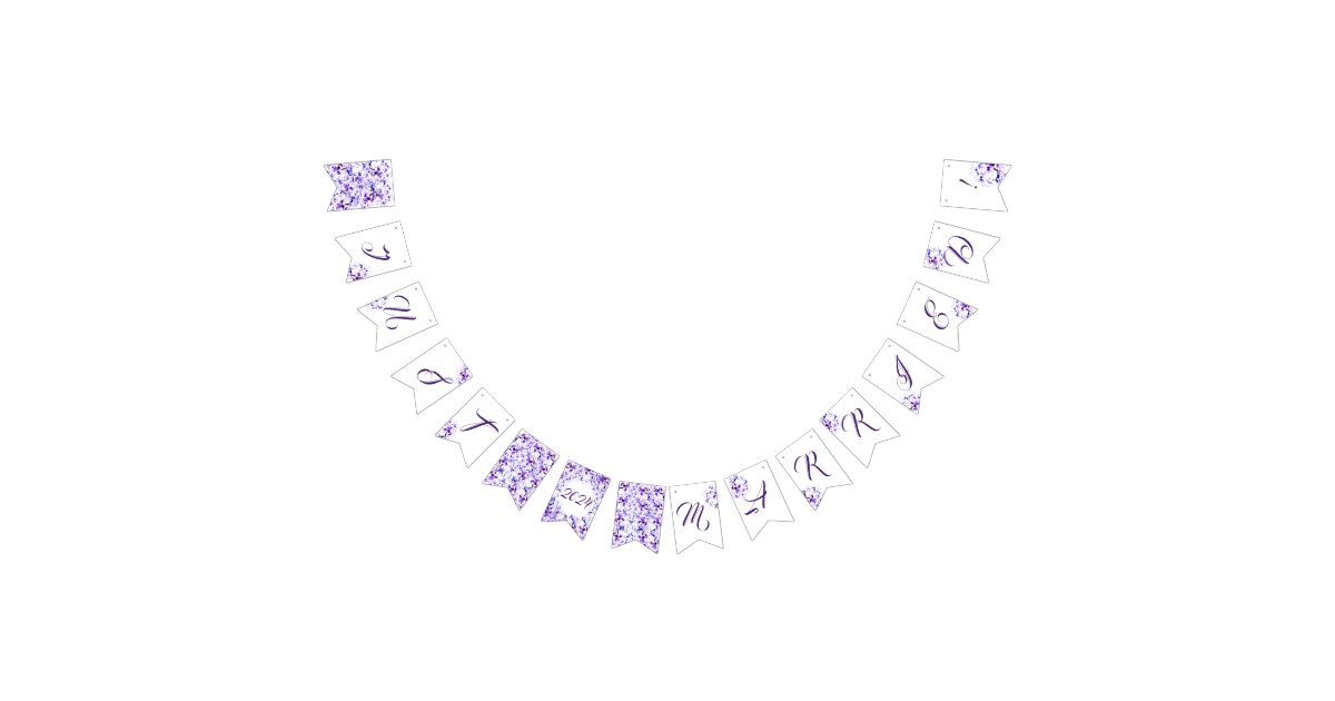 Congratulations Elegant Violets Bunting Flags | Zazzle