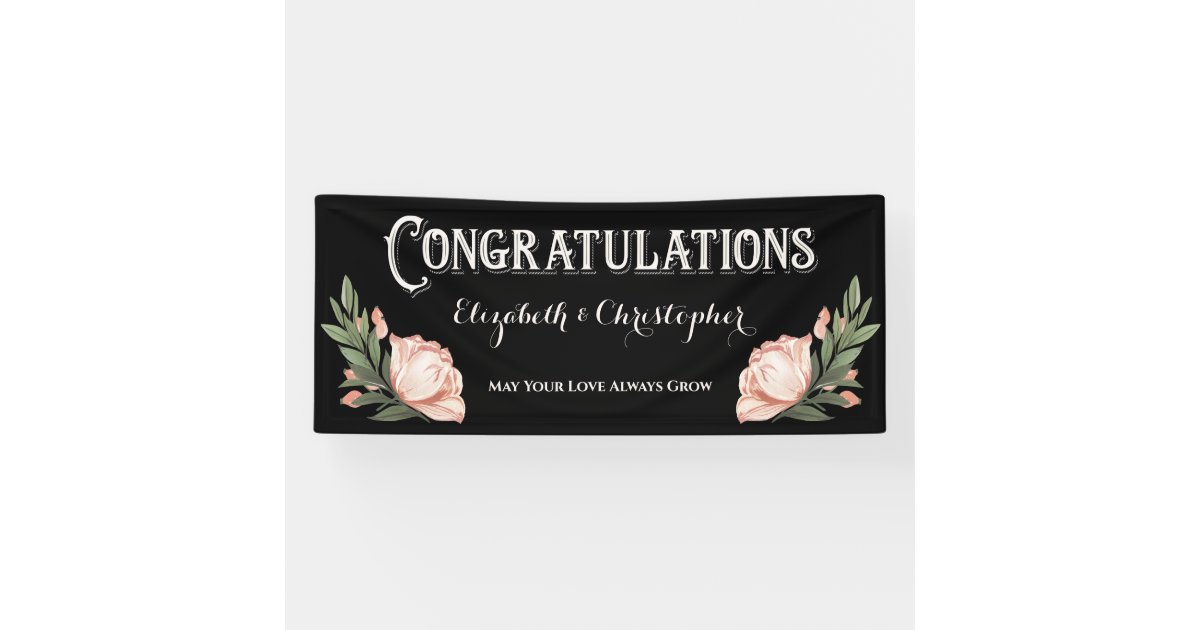 Congratulations Engagement Party Flowers Banner | Zazzle