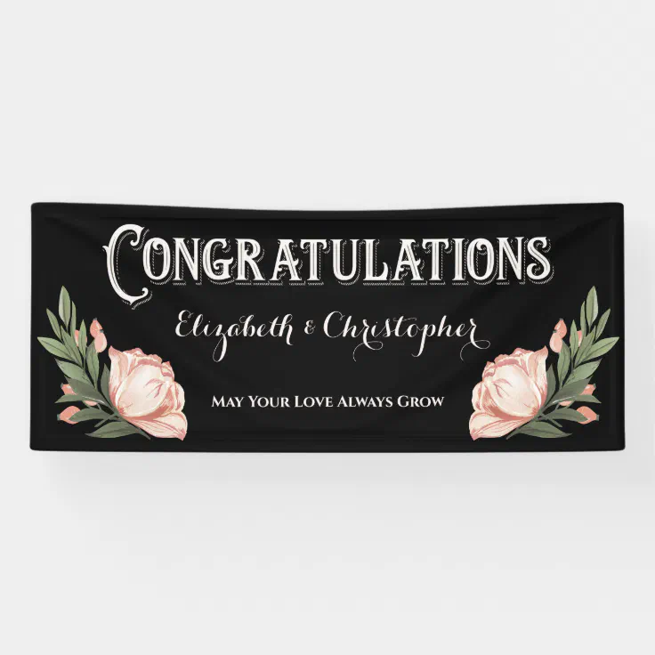 Congratulations Engagement Party Flowers Banner | Zazzle