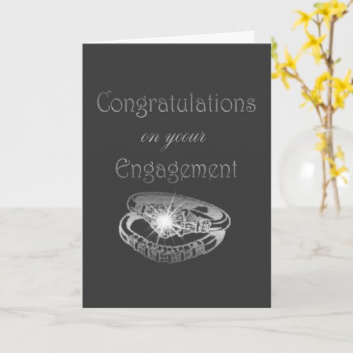 Congratulations Engagement Rings Art Card | Zazzle