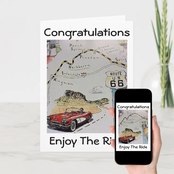 CONGRATULATIONS=ENJOY THE RIDE CARD | Zazzle