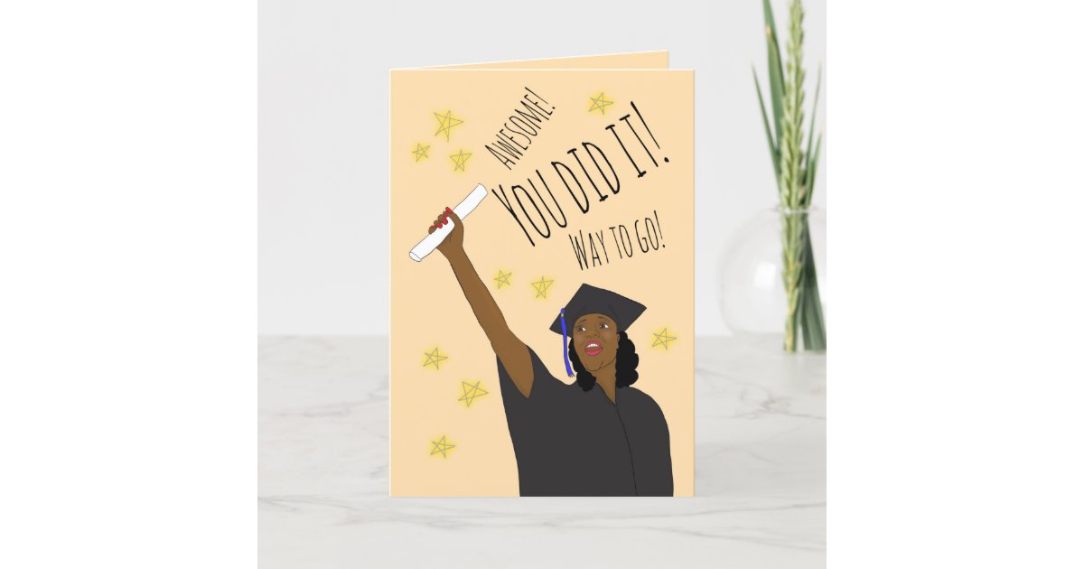 Congratulations Female African American Grad Holiday Card | Zazzle