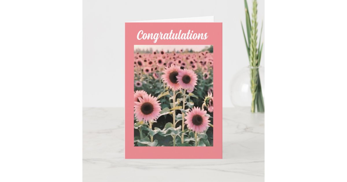**CONGRATULATIONS" FIELD OF SUNFLOWERS CARD | Zazzle