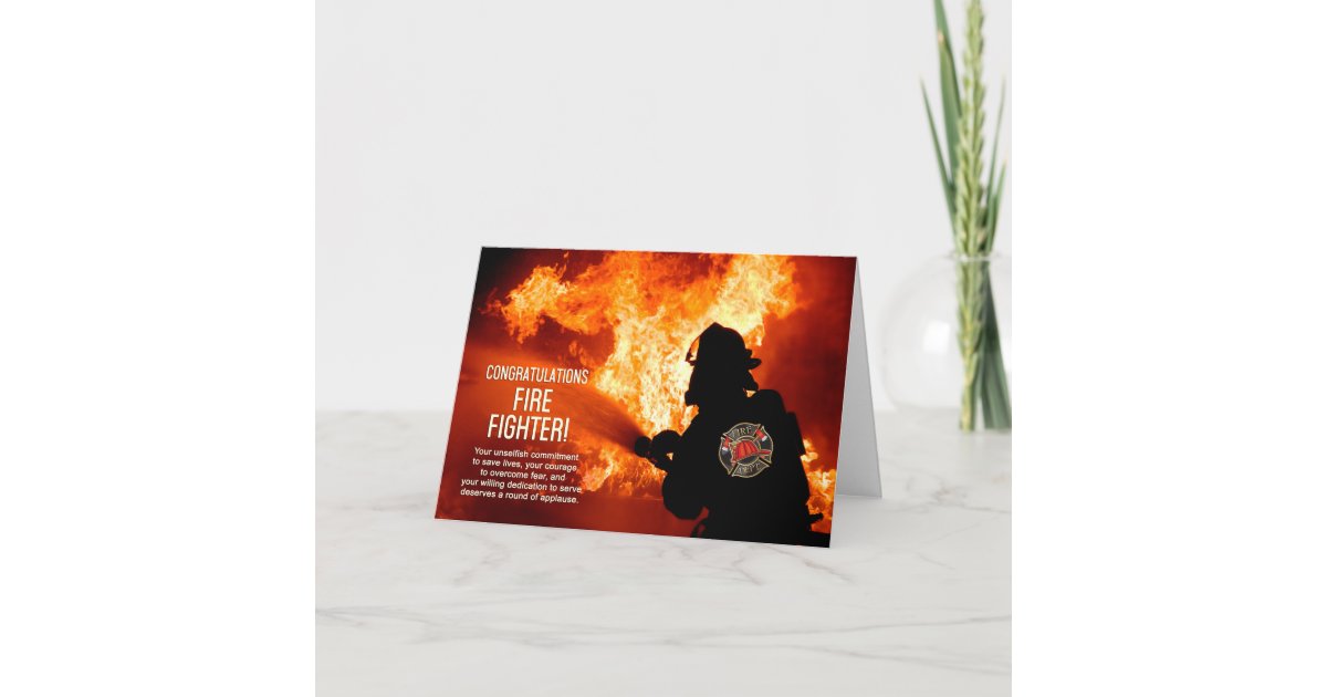 Congratulations Fire Fighter Graduate Card | Zazzle
