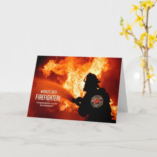 Congratulations Firefighter Retirement Card | Zazzle