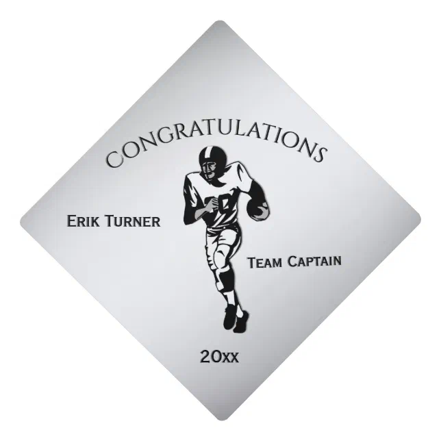 Congratulations Football Player Graduation Cap Topper | Zazzle