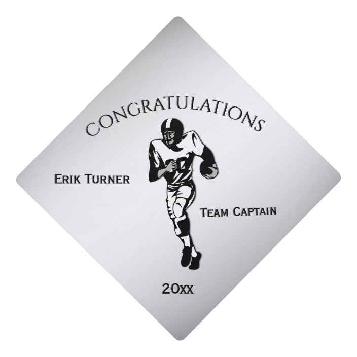 Congratulations Football Player Graduation Cap Topper | Zazzle