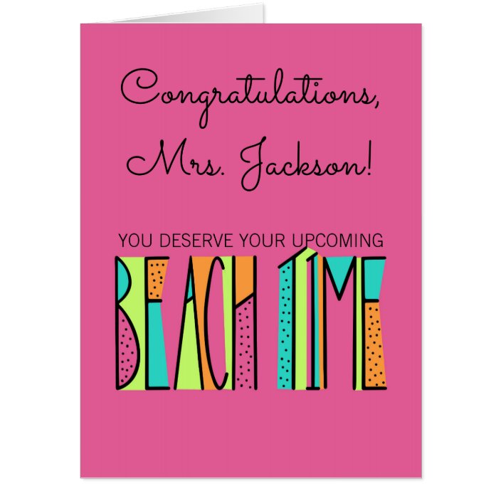 Congratulations for going on Beach Time Card | Zazzle.com