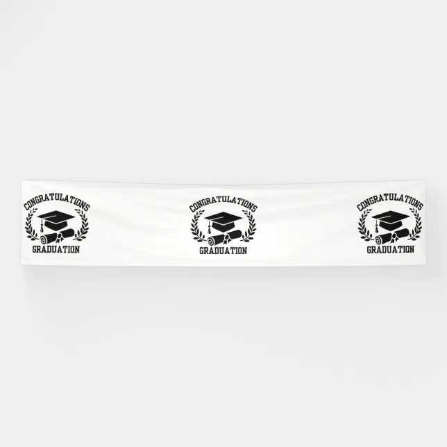 Congratulations For Graduation 2.5x12 Vinyl Banner | Zazzle