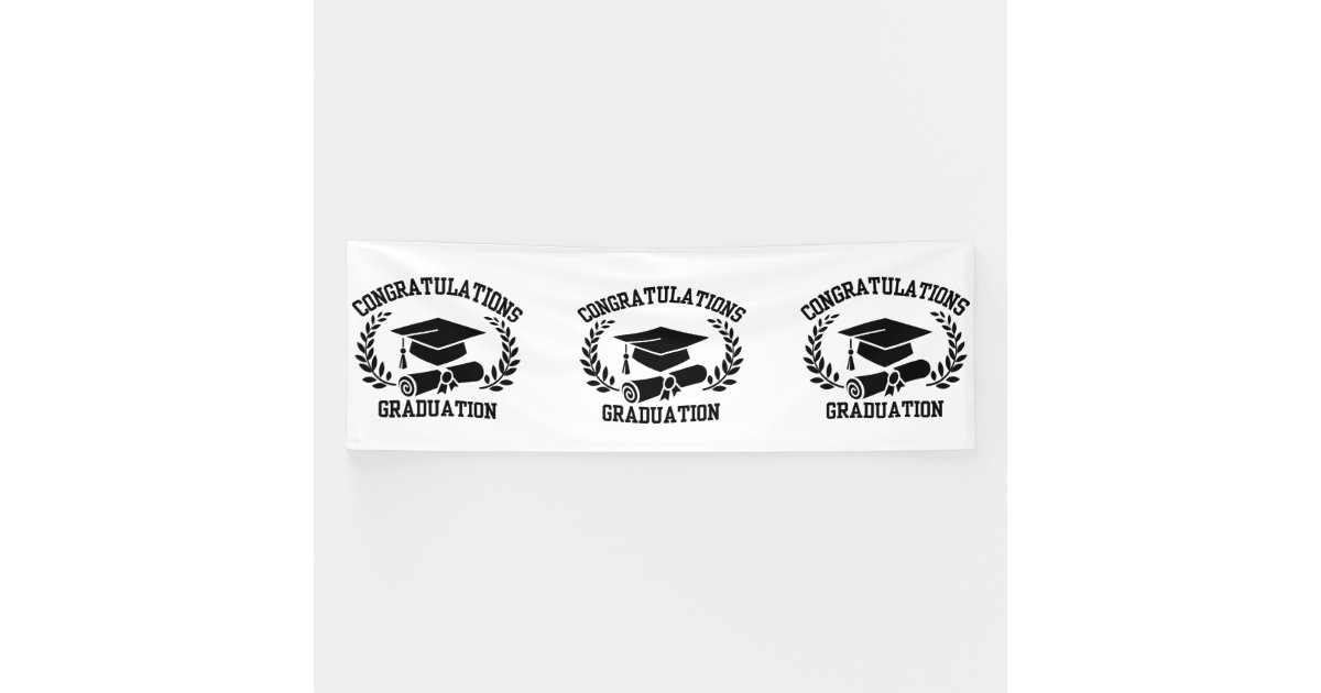 Congratulations For Graduation 4x12 Vinyl Banner | Zazzle