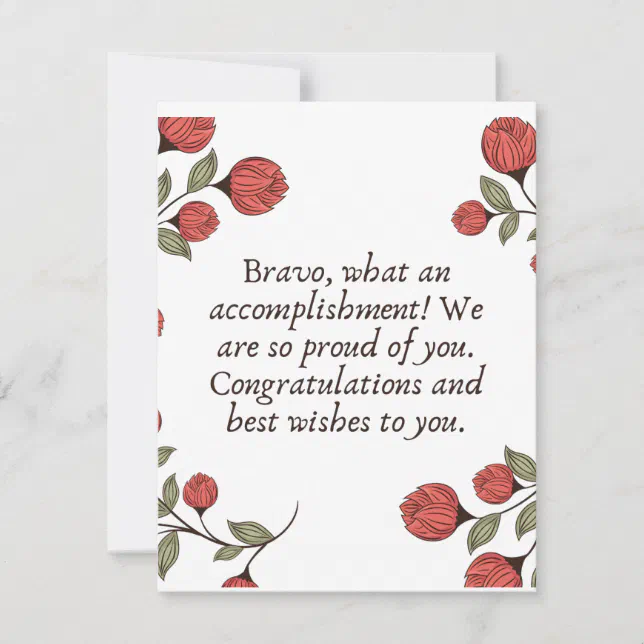 Congratulations for your Accomplishment Thank You Card | Zazzle