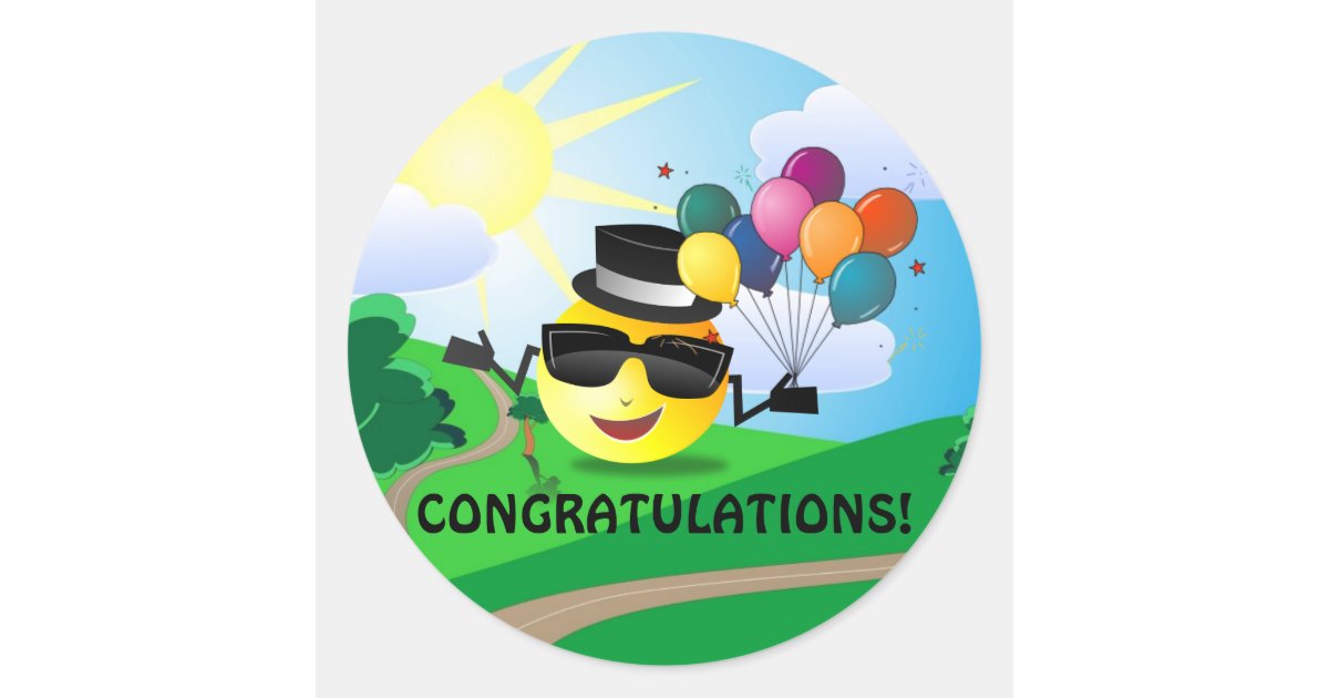 Congratulations! from classic round sticker | Zazzle