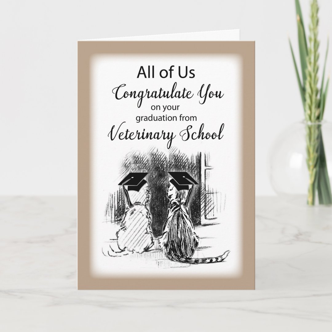 Congratulations from Group on Veterinary School Gr Card | Zazzle