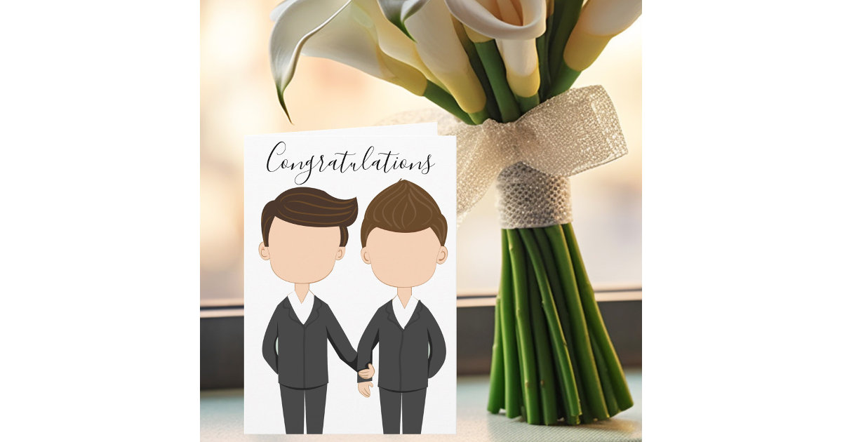Congratulations Gay Wedding Two Men Card | Zazzle