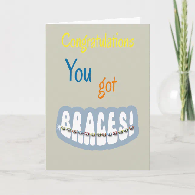 Congratulations Getting Braces - Braces Smile Boy Card | Zazzle