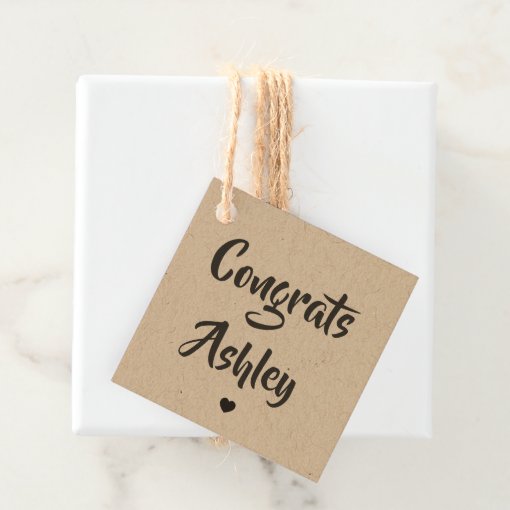 Congratulations Gift Tag, Graduation Tag, Kraft Favor Tags | Zazzle