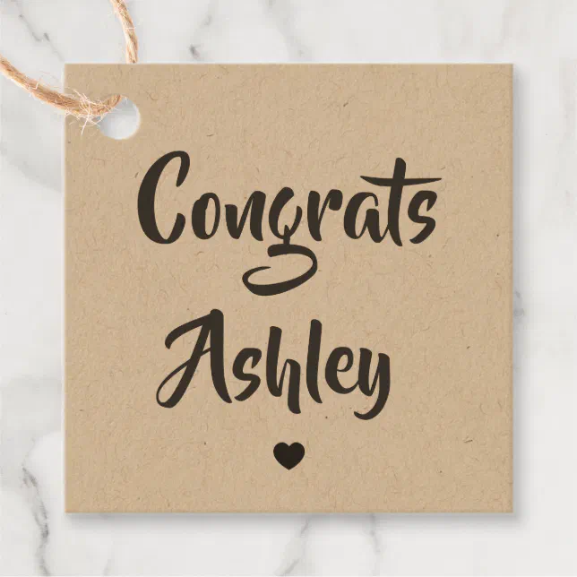Congratulations Gift Tag, Graduation Tag, Kraft Favor Tags | Zazzle