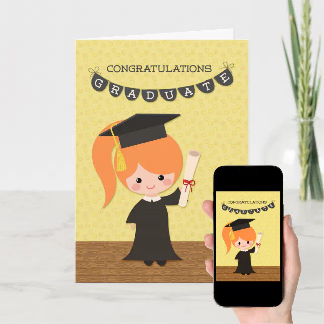 Congratulations, Girl Graduate Card | Zazzle