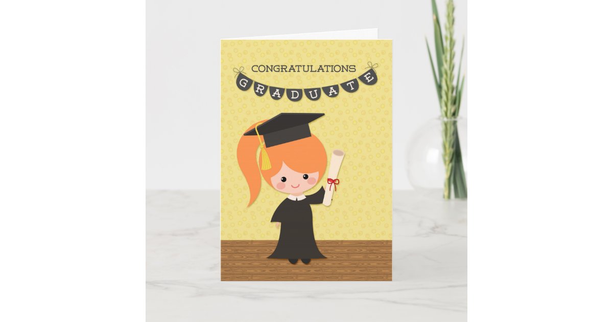 Congratulations, Girl Graduate Card | Zazzle