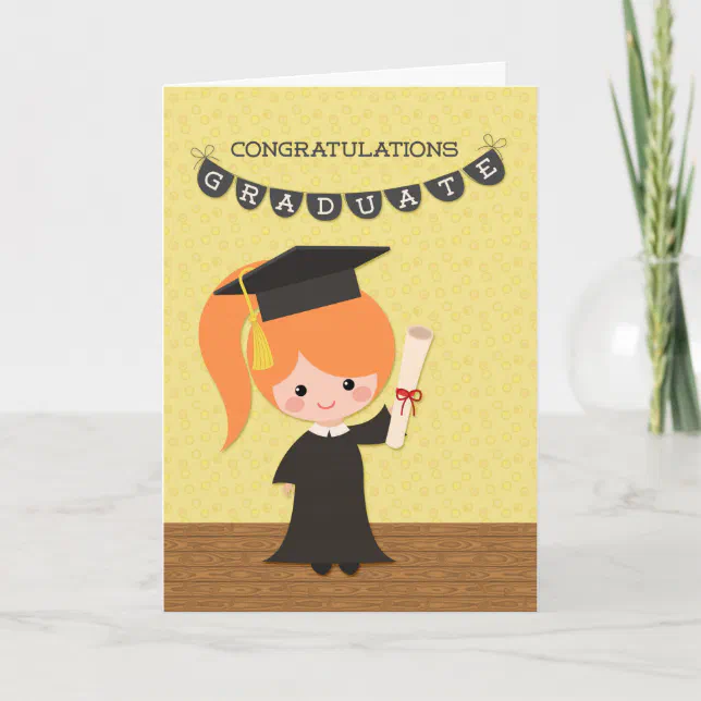 Congratulations, Girl Graduate Card | Zazzle