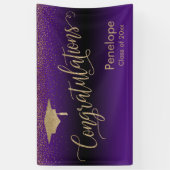 Congratulations Gold Confetti Graduation Purple Banner | Zazzle