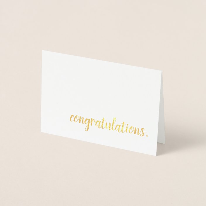 congratulations gold foil foil card | Zazzle.com