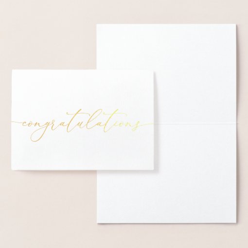 Congratulations Gold Foil Minimalist Congrats Card | Zazzle