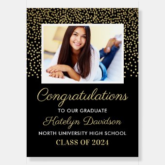 Congratulations Gold Graduation Party Photo Foam Board | Zazzle