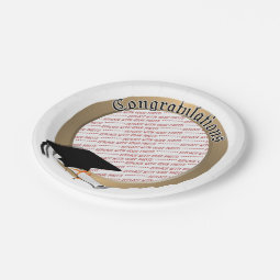 'Congratulations' Gold Graduation Photo Frame Paper Plates | Zazzle