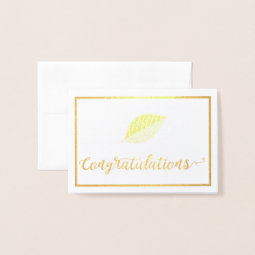 Congratulations Gold Leaf Graduation Graduate Chic Foil Card | Zazzle