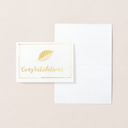 Congratulations Gold Leaf Graduation Graduate Chic Foil Card | Zazzle