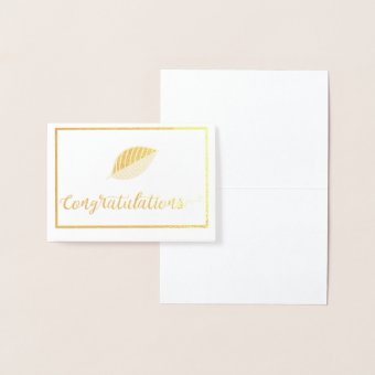 Congratulations Gold Leaf Graduation Graduate Chic Foil Card | Zazzle