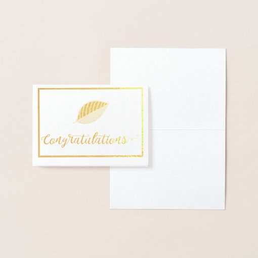 Congratulations Gold Leaf Graduation Graduate Chic Foil Card | Zazzle