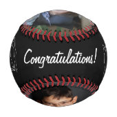 Congratulations Grad Black Graduation Cap 2 Photo Baseball | Zazzle