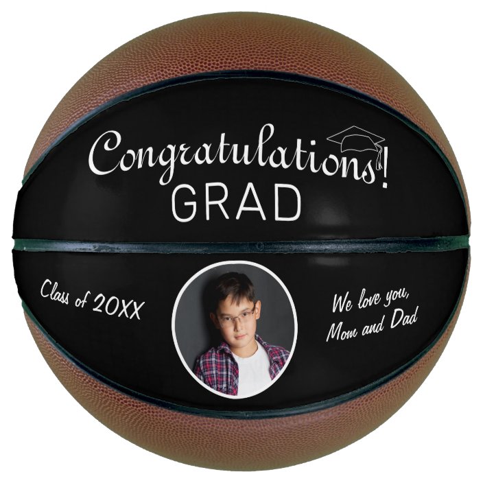 Congratulations Grad Black Graduation Photo Basketball | Zazzle.com