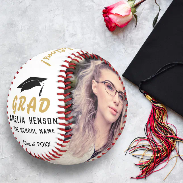 Congratulations Grad Golden Graduation 2 Photo Softball | Zazzle