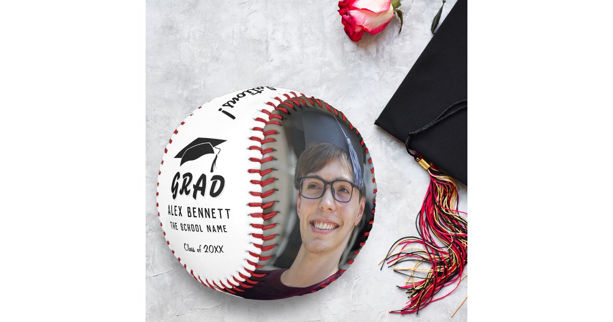 Congratulations Grad Graduation Cap 2 Photo Baseball | Zazzle