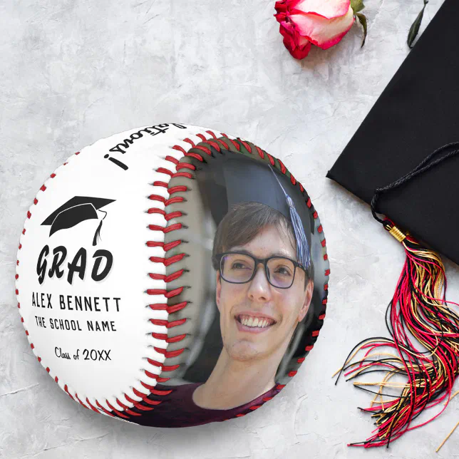 Congratulations Grad Graduation Cap 2 Photo Baseball | Zazzle