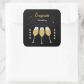 Congratulations Grad Graduation Gold Custom Square Sticker | Zazzle